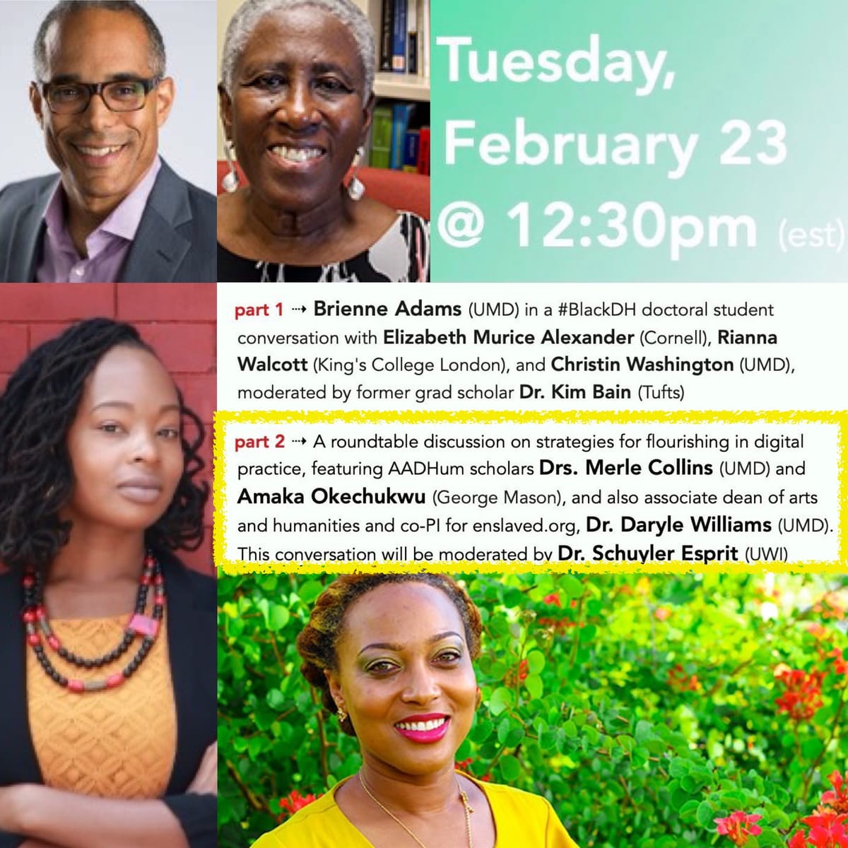 Black as X continues! Merle Collins, Amaka Okechukwu, Daryle Williams ...